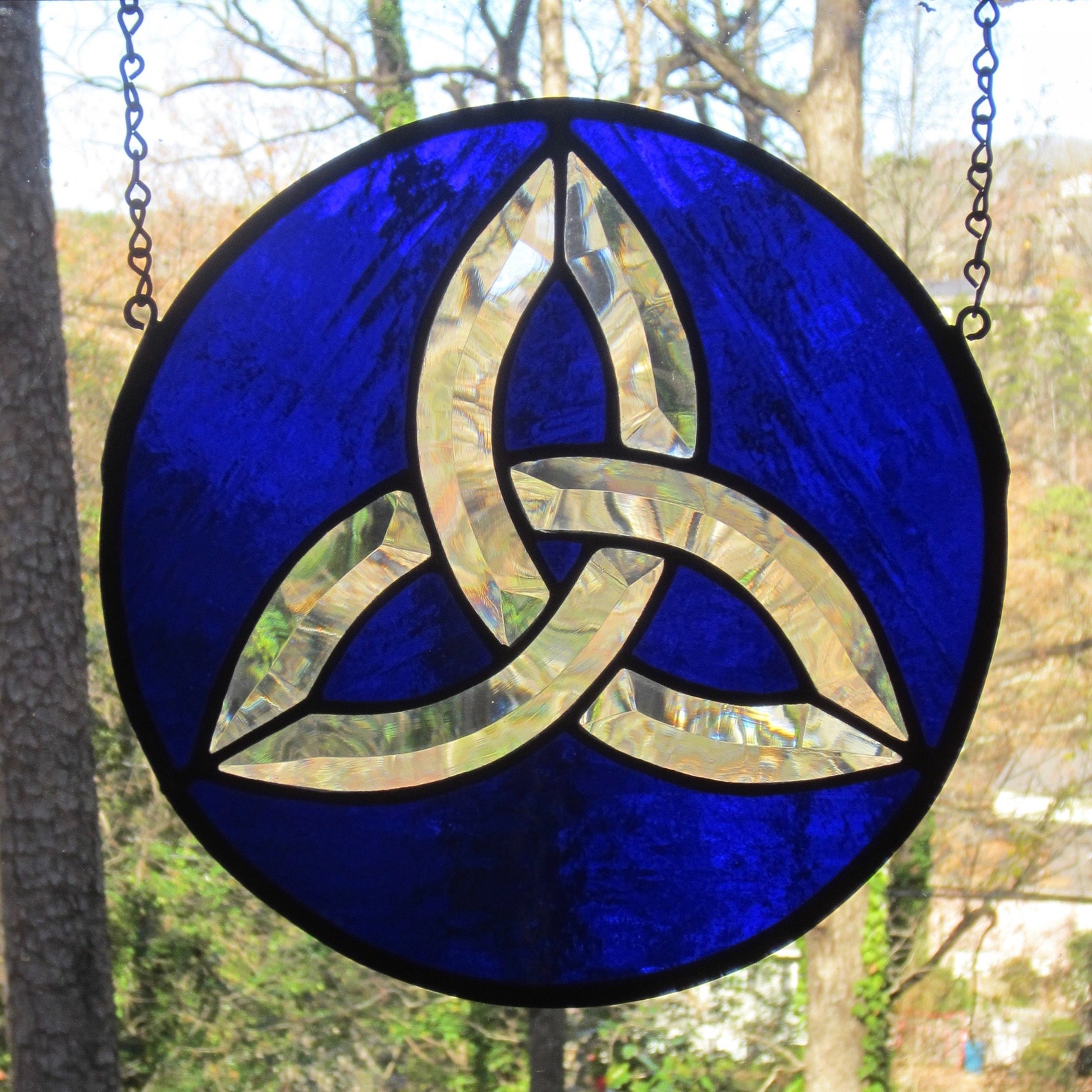 Beveled Trinity Knot Blue - Etsy