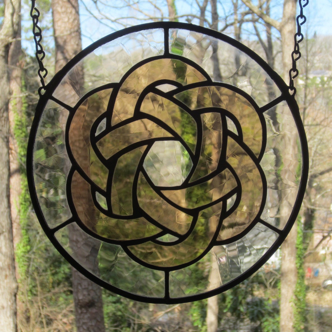 Stained Glass Double Trefoil, Tan - Etsy