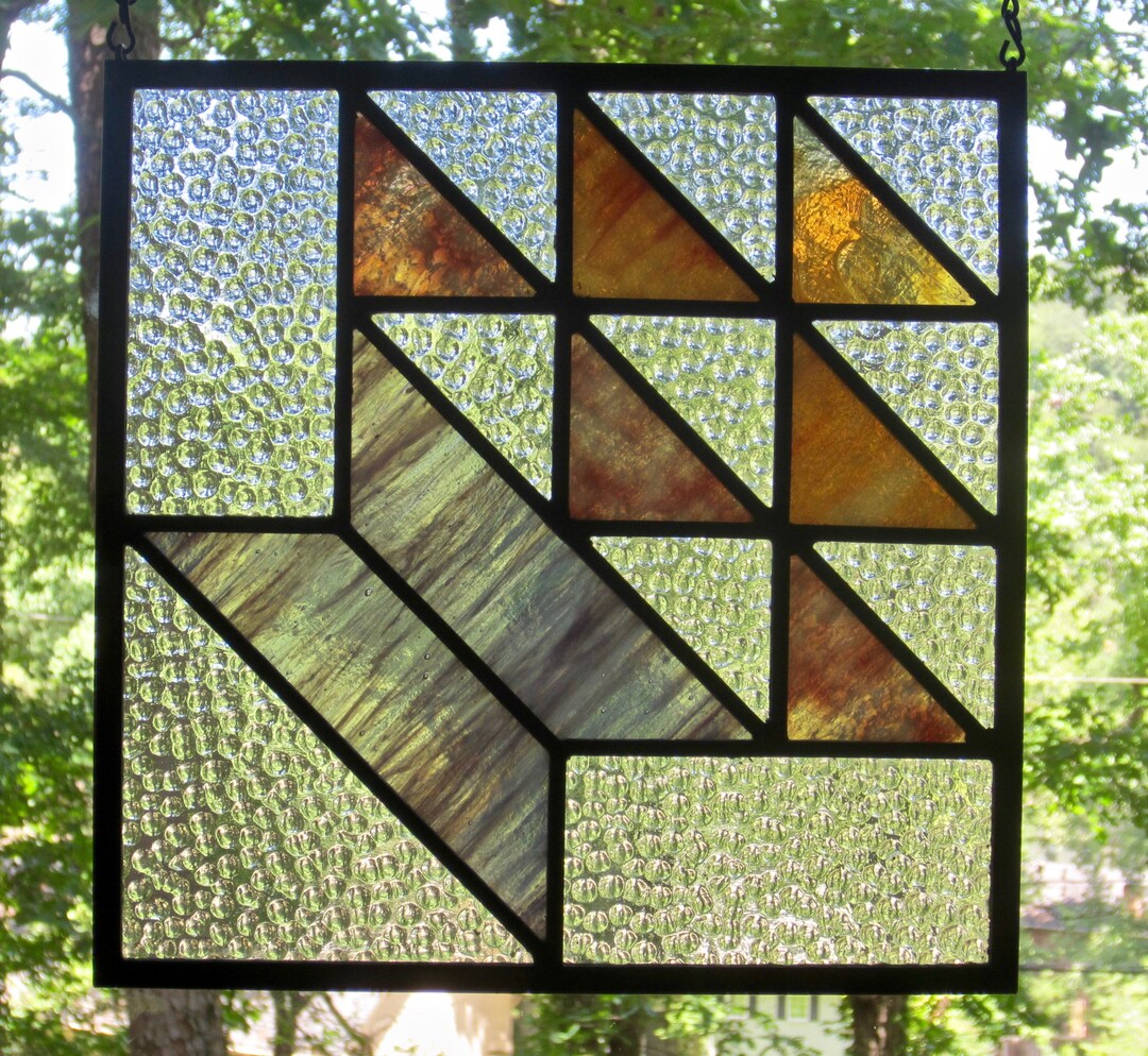 Stained Glass Quilt Square - Flower Basket - Etsy