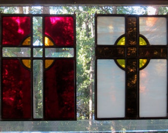 Stained Glass Red Cross - Etsy