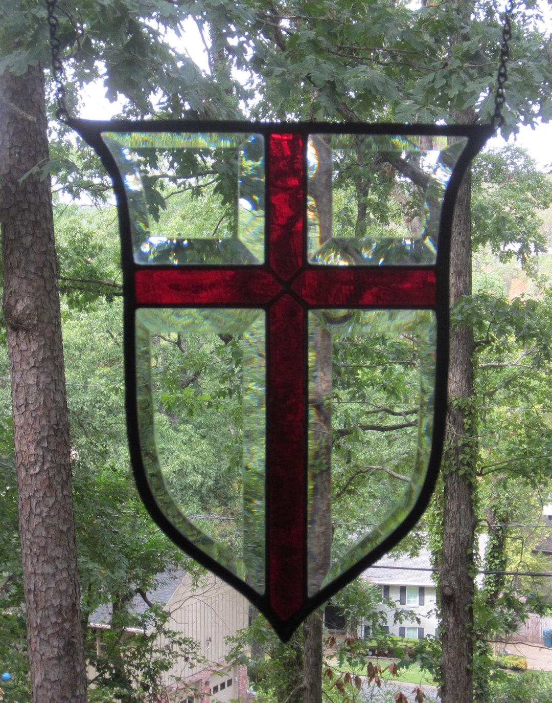 Red Cross in Beveled Shield - 8" X 9.5" - Etsy