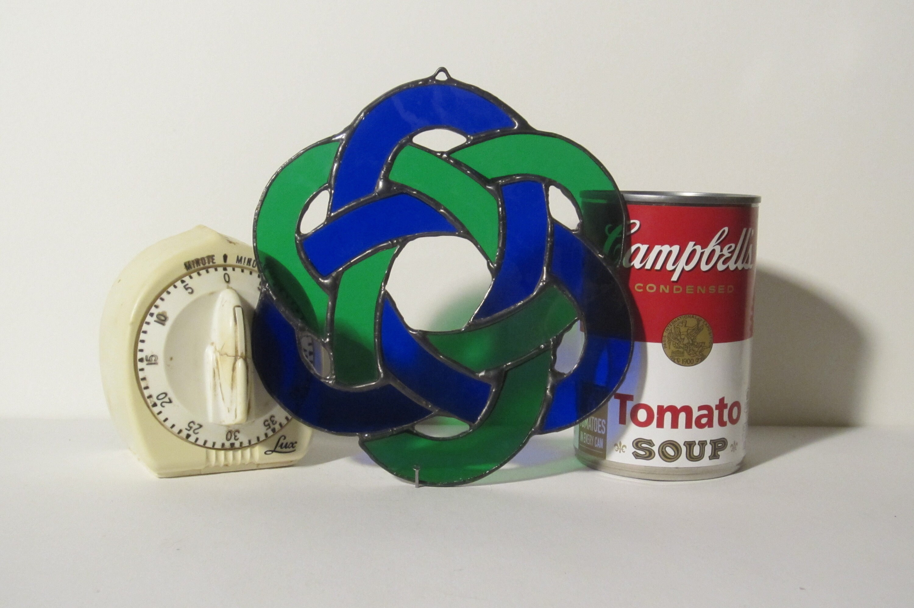 Stained Glass Double Trefoil Blue and Green - Etsy