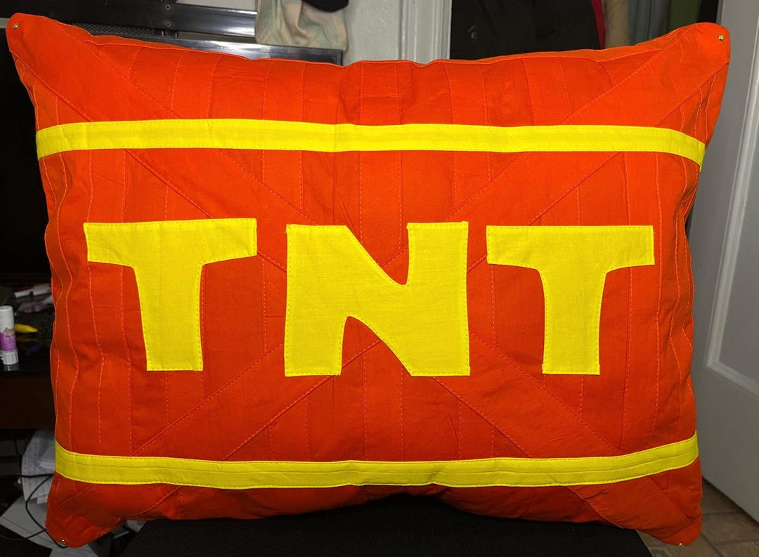 Crash Bandicoot TNT Pillow – Handmade Quilted Accent Cushion - Etsy