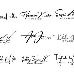 Scripted signature cursive handwritten logo modern logo | Etsy