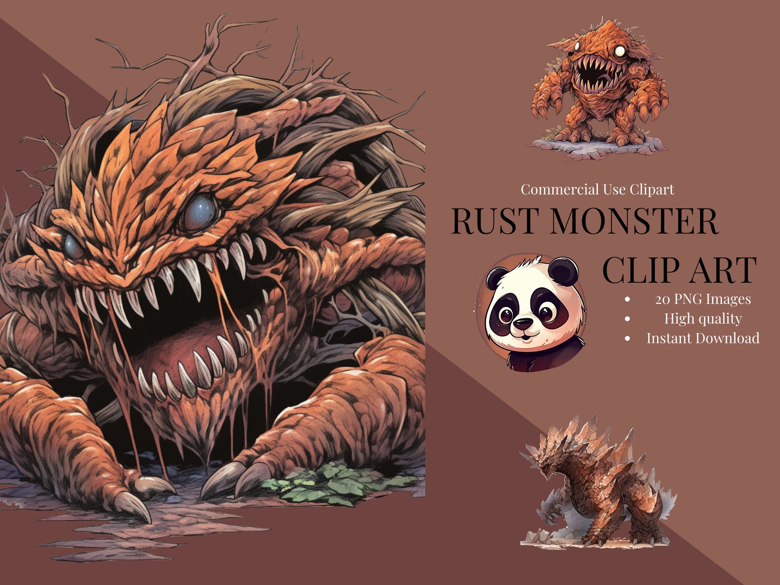Fear the Rust: Rust Monster Clip Art for Dungeons and Dragons, Fantasy ...