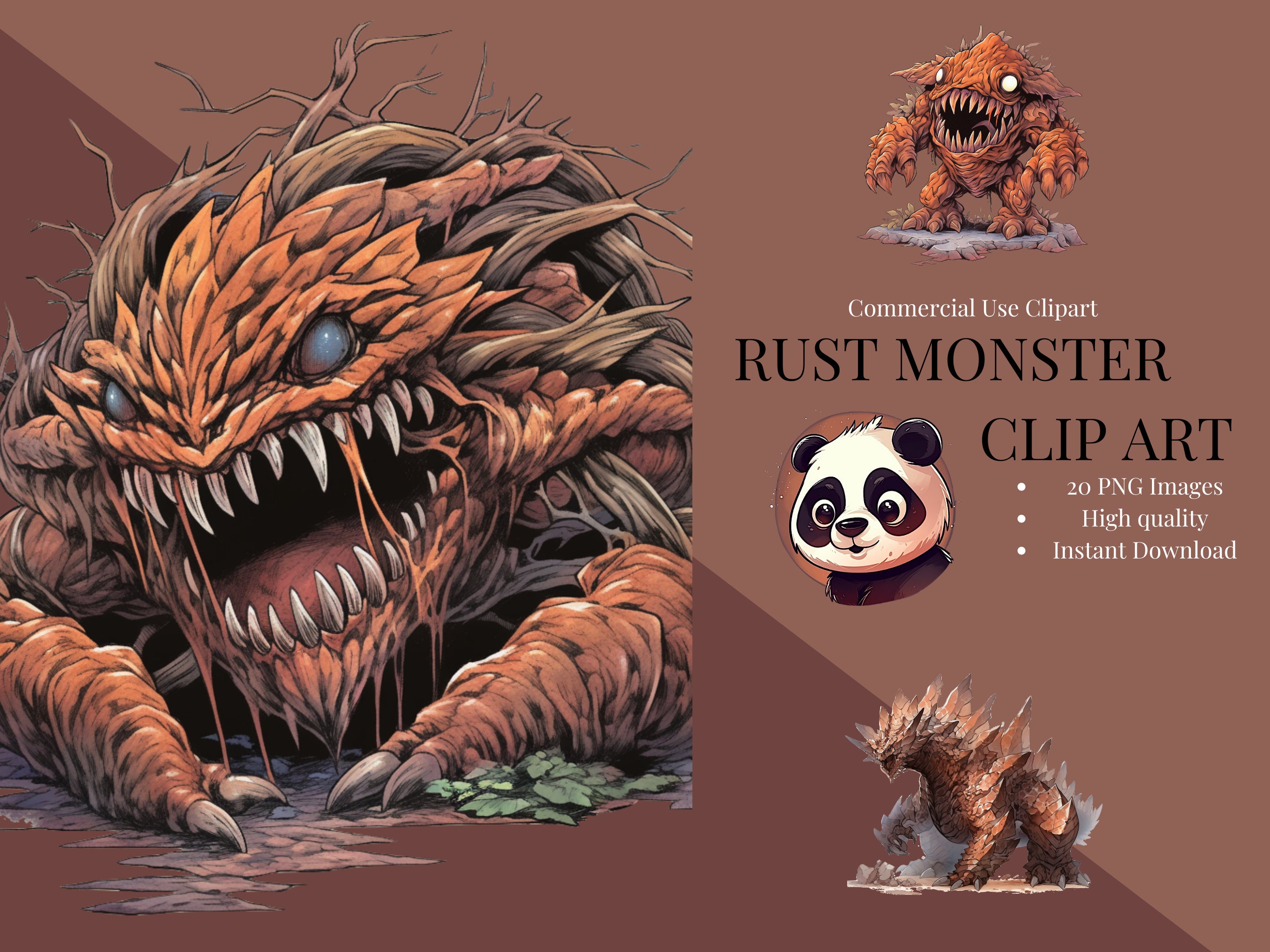 Fear the Rust: Rust Monster Clip Art for Dungeons and Dragons, Fantasy, and Roleplay Enthusiasts ...