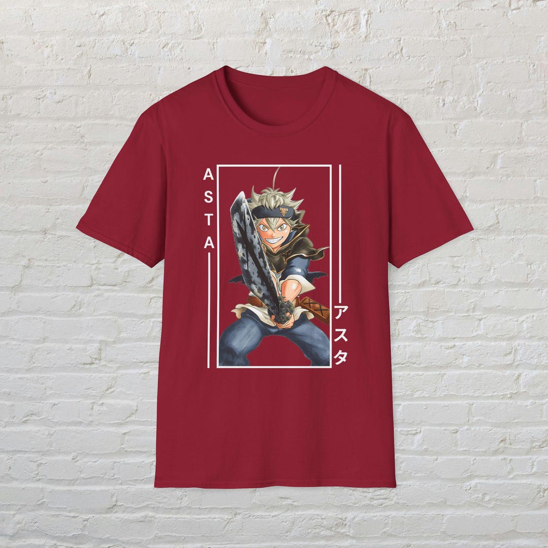 Asta From Black Clover Graphic Anime T-shirt, Japanese Name, Modern ...