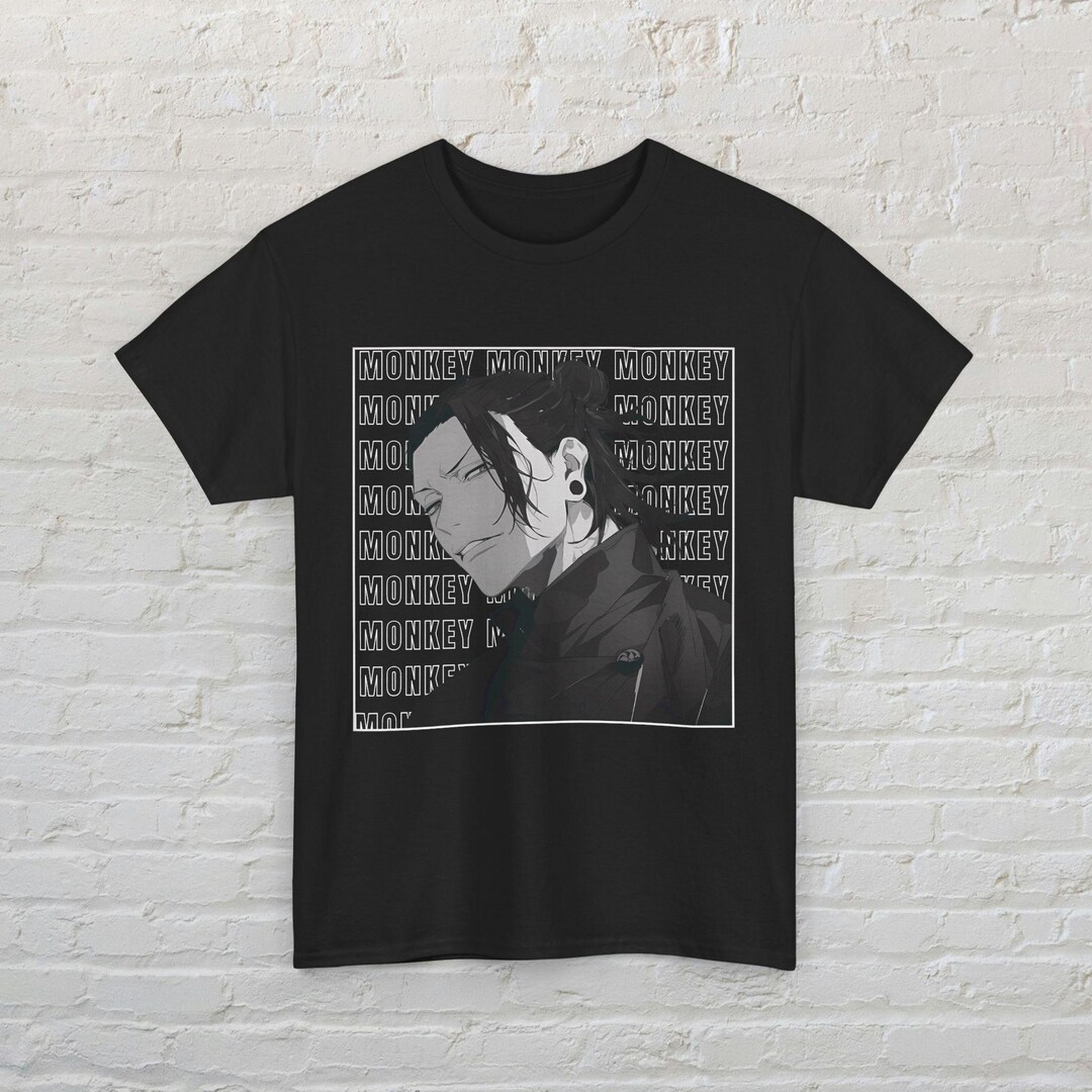 Anime Inspired Suguru Geto Monkey Text Tee, Jujustu Kaisen Shirt, Manga ...