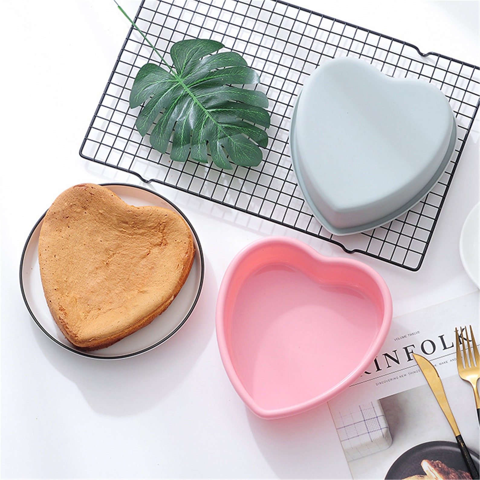 DIY Heart Shaped Mold, Resin Mold, Silicone Mold for Cake Making, Heart ...