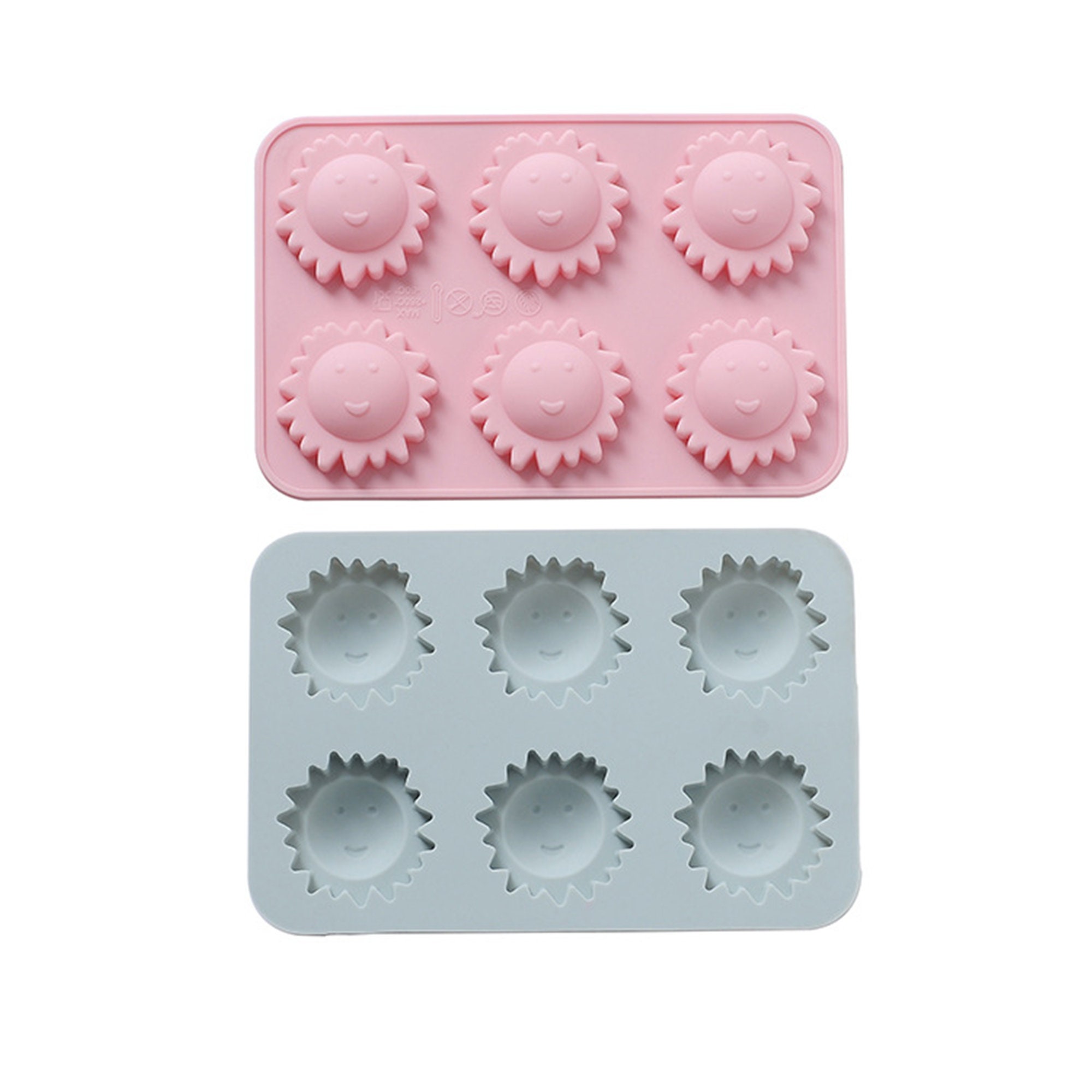 6 Cavities Creative DIY Sun Smiley Mold, Silicone Mold, Resin Mold, Ice ...
