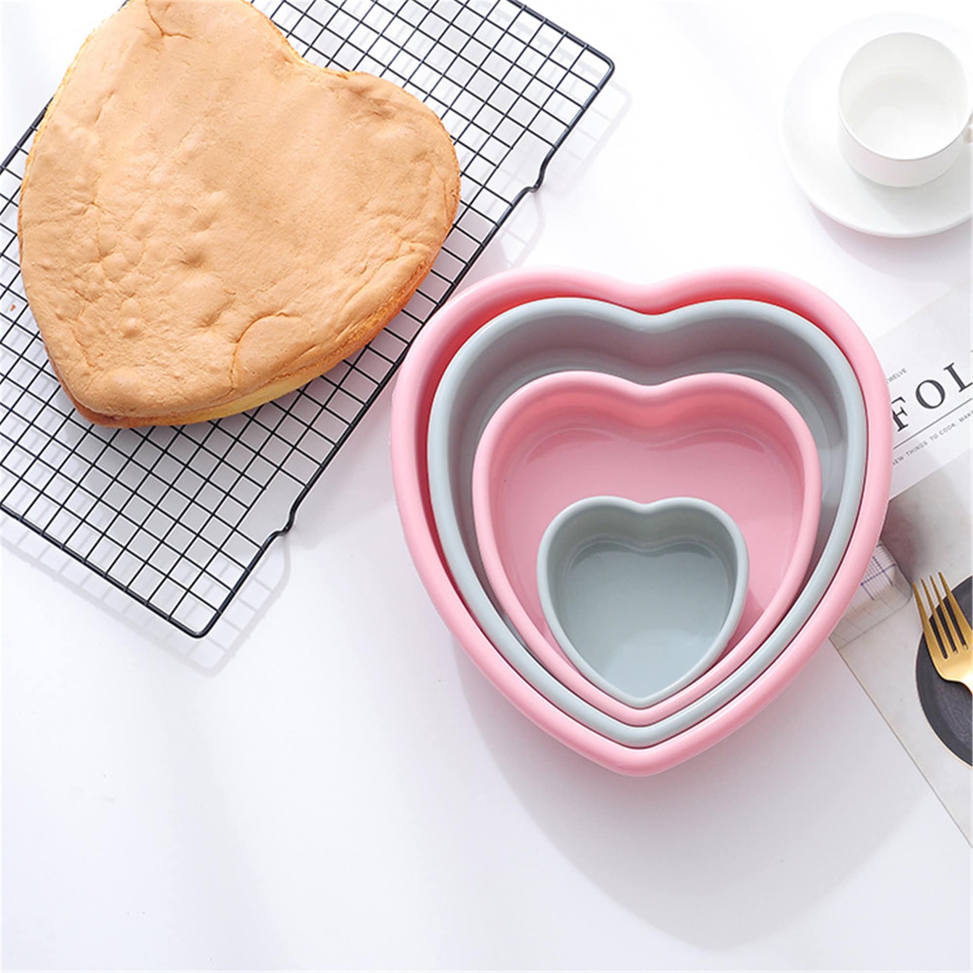 DIY Heart Shaped Mold, Resin Mold, Silicone Mold for Cake Making, Heart ...