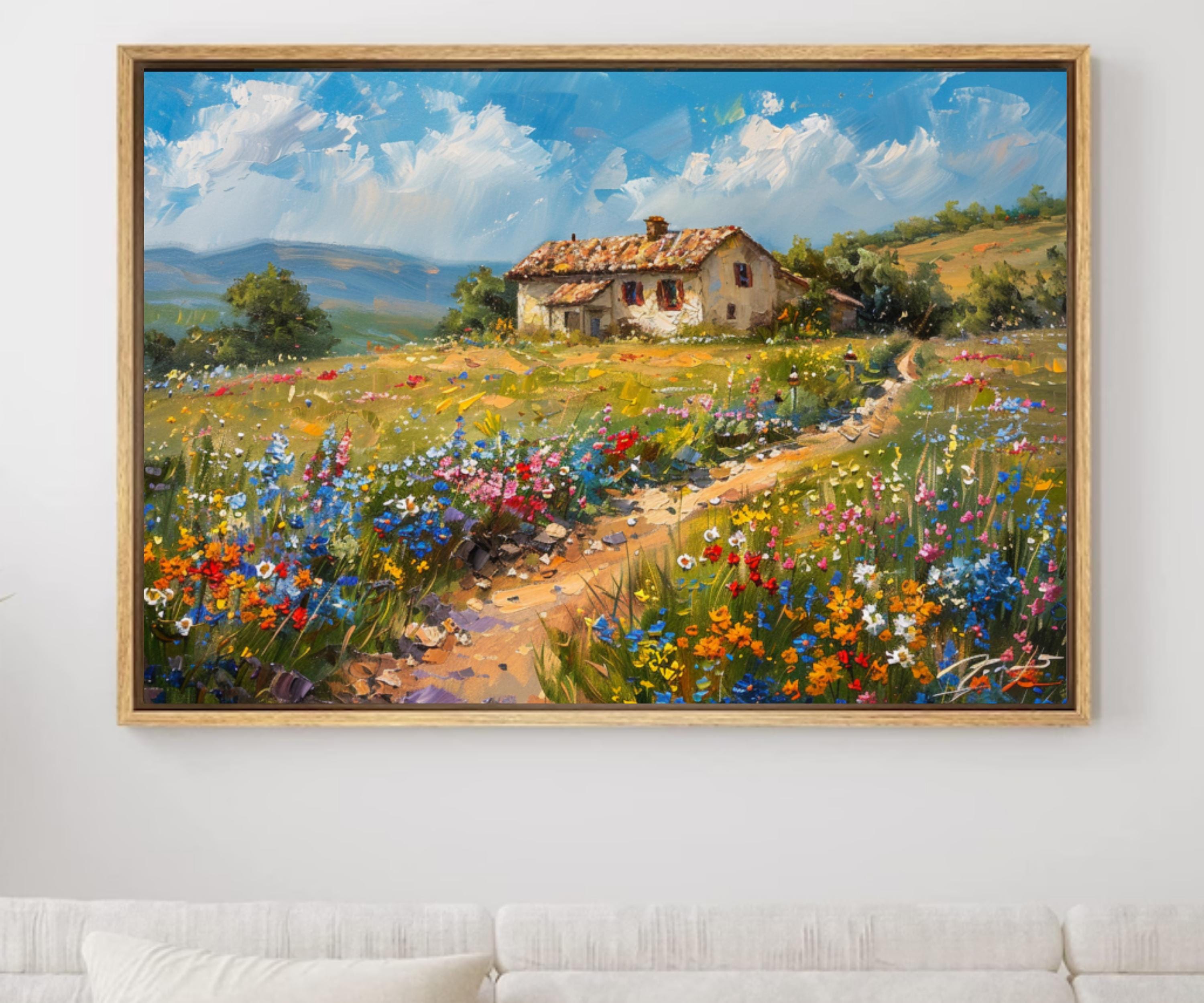 Rustic Farmhouse Oil Painting Download Countryside Charm With ...