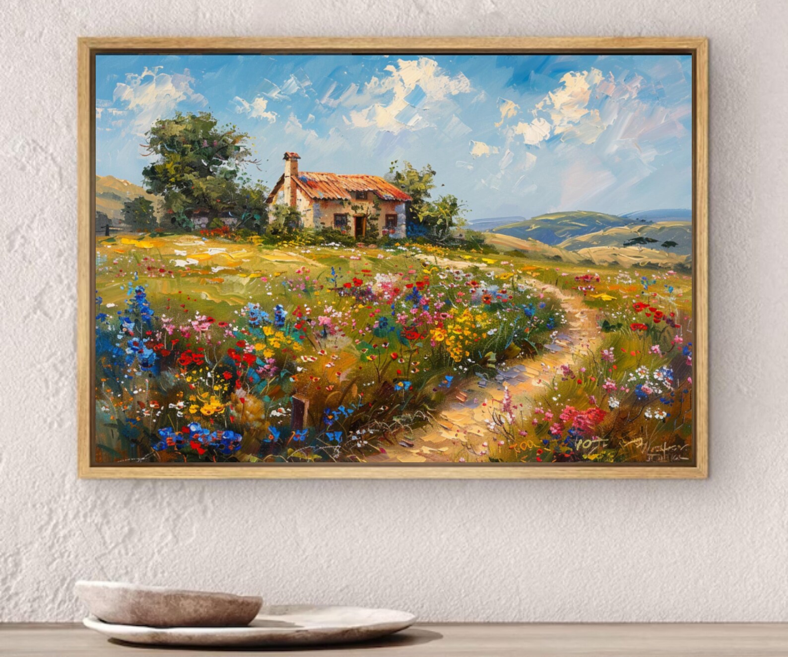 Rustic Farmhouse Oil Painting Download - Countryside Charm With ...