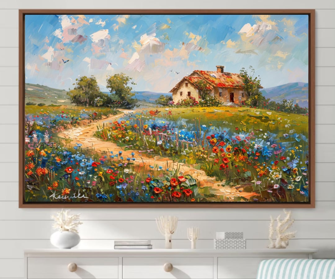 Rustic Farmhouse Oil Painting Download - Countryside Charm With ...