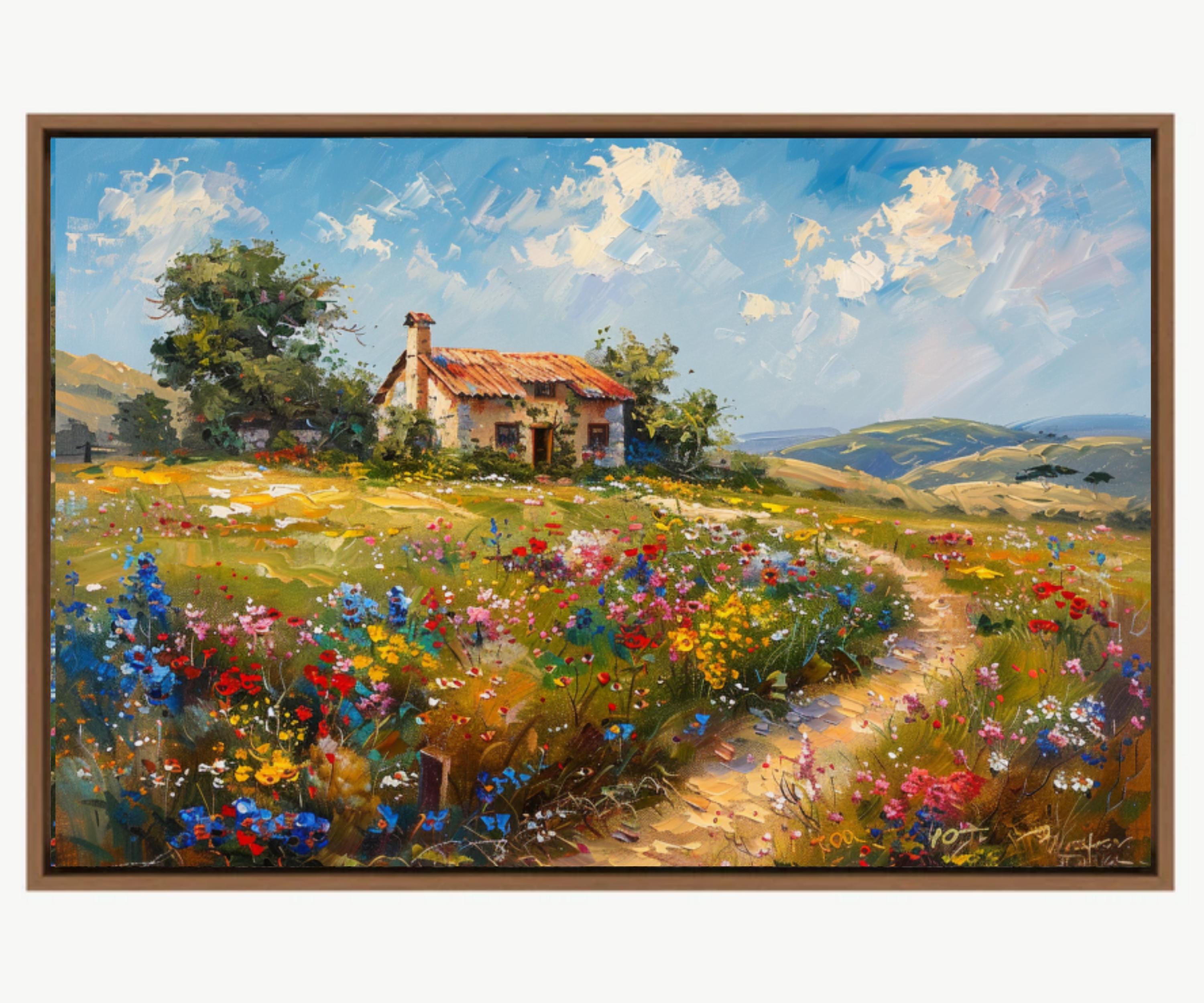 Rustic Farmhouse Oil Painting Download - Countryside Charm With ...