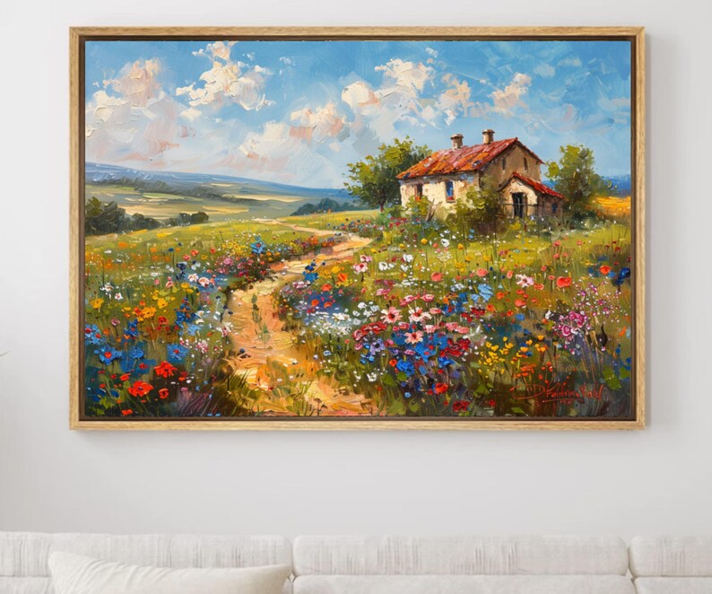 Rustic Farmhouse Oil Painting Download - Countryside Charm With ...