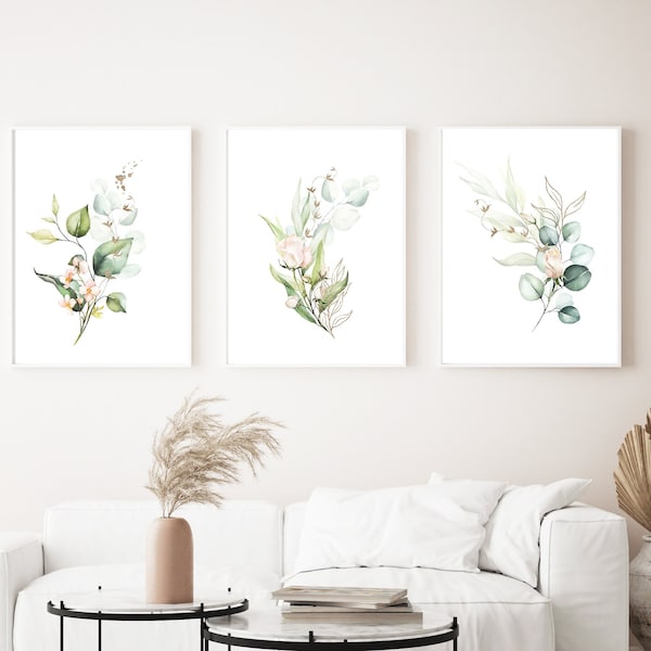 Flower Prints Set of 3 - Etsy