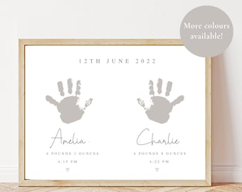 Personalised Twins Baby Print - Etsy