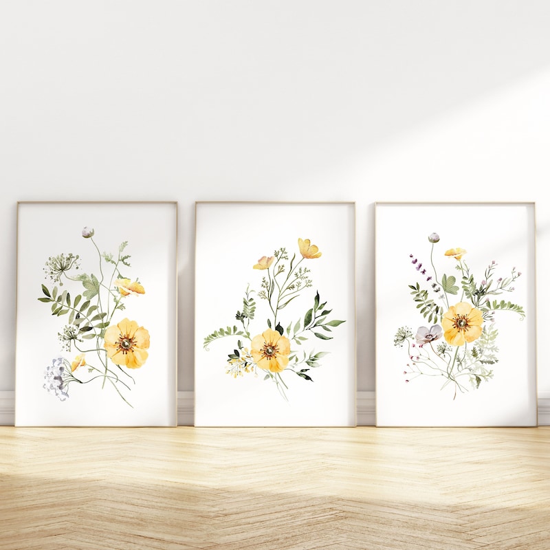Yellow Flowers Print - Etsy