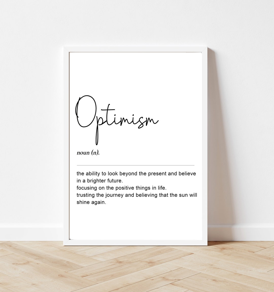 Optimism Definition, Positivity Printable Wall Art, Motivational Home ...