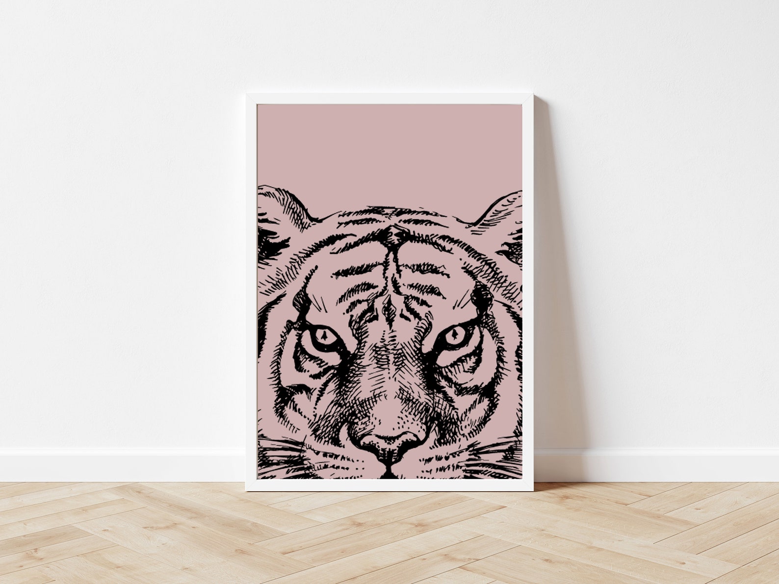 Boho Pink Tiger Printable Blush Pink Tiger Print Tiger Line | Etsy