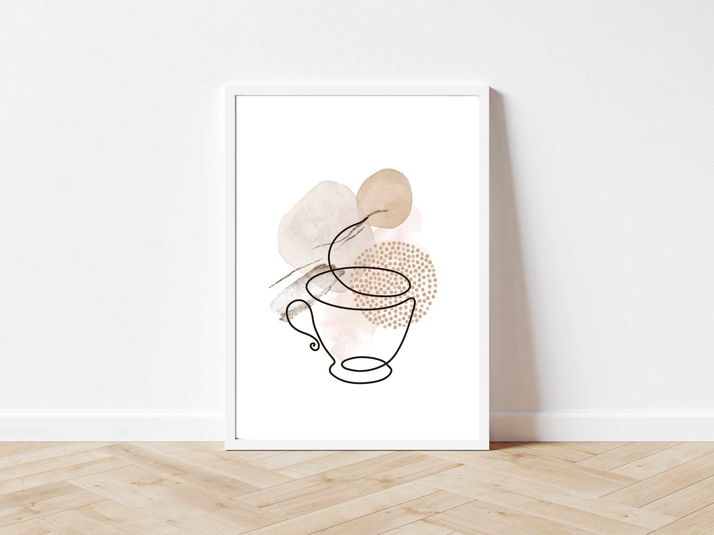 Abstract Coffee Line Art Print Coffee Painting Minimal - Etsy