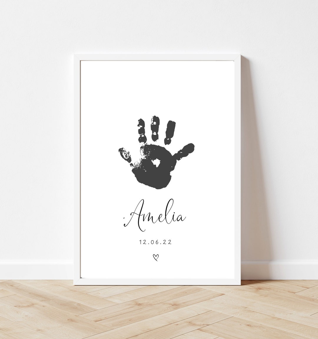 Personalised Minimalistic Baby Handprint , New Baby Handprint Keepsake ...