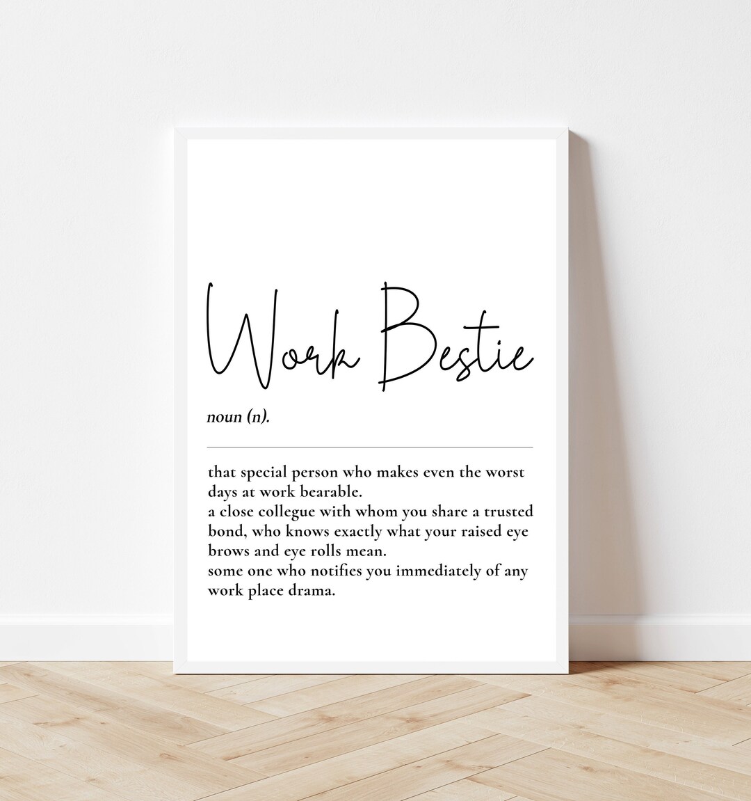 Work Bestie Definition Print, Funny Coworker Gift, Work Bestie Print ...