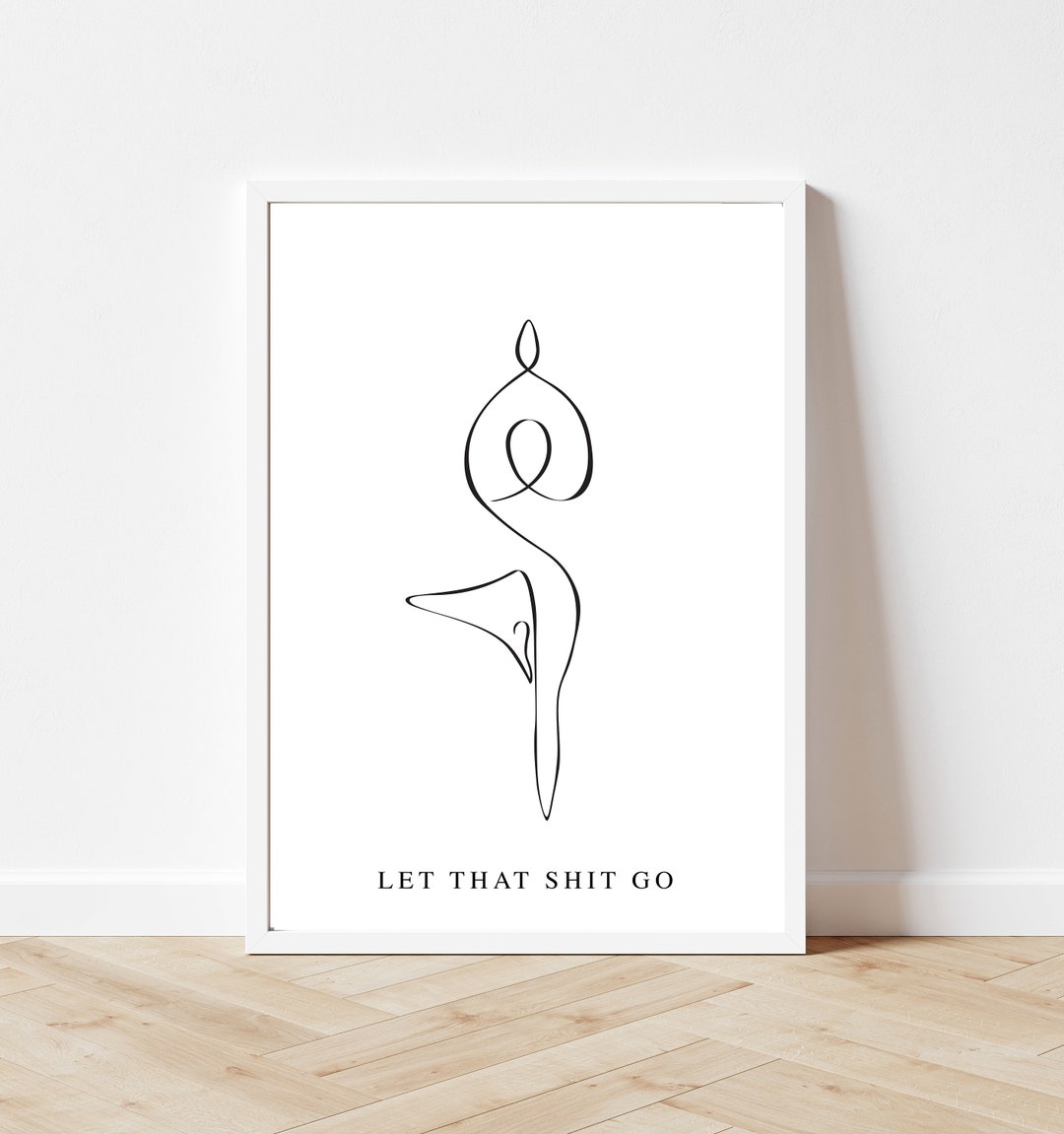 Let That Shit Go, Funny Bathroom Sign, Yoga Printable Art, Bathroom ...