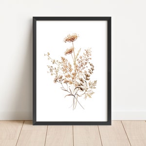Neutral Watercolour Flowers Set of 3 Prints, Neutral Prints, Neutral ...