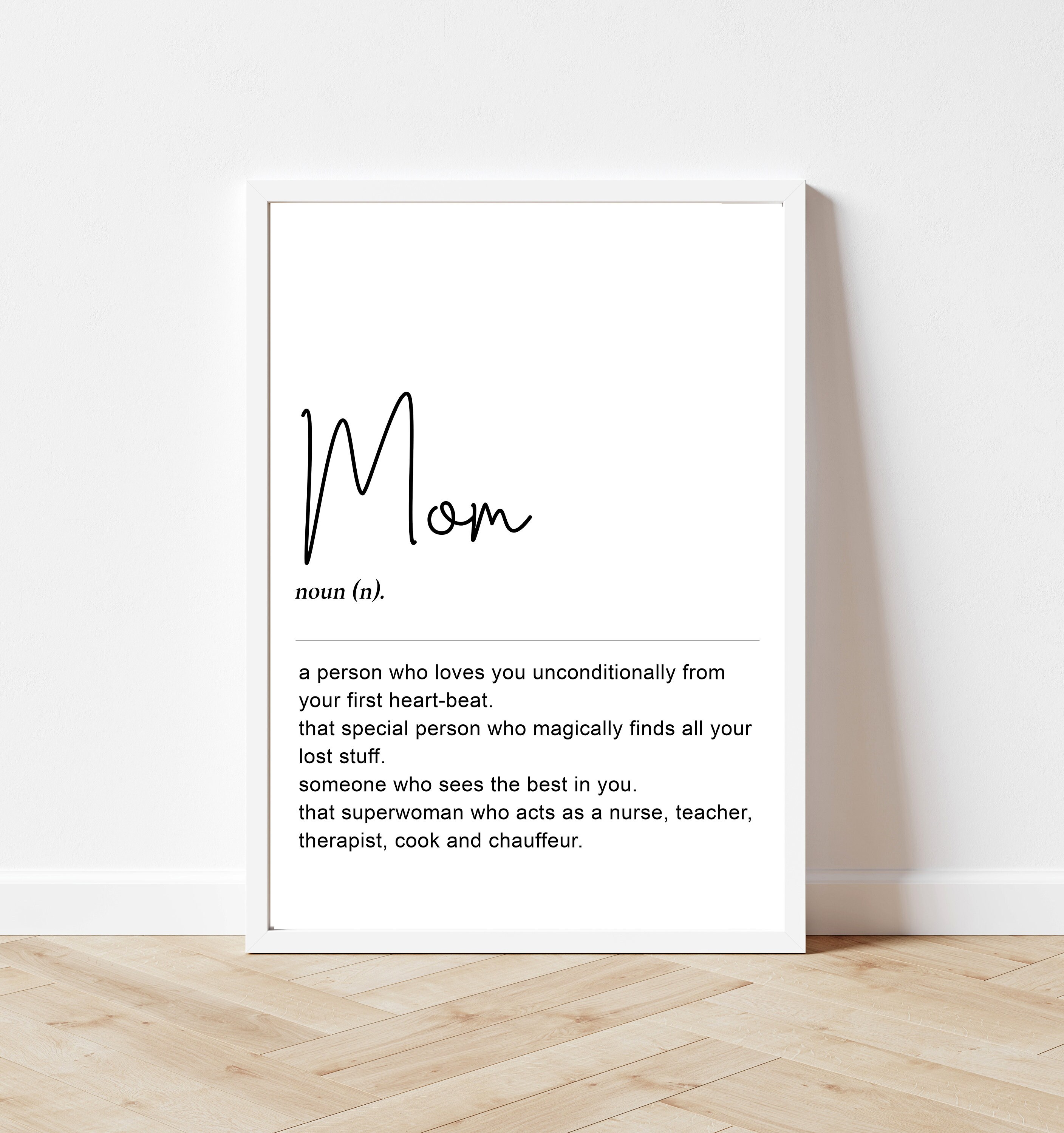 Mom Definition Print, Mom Wall Art, Mom Gifts, Mothers Day Gifts, Funny ...
