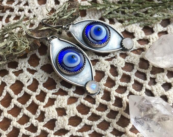 Moonstone Evil Eye of Protection Lucky Charm Mystical Amulet Esoteric ...