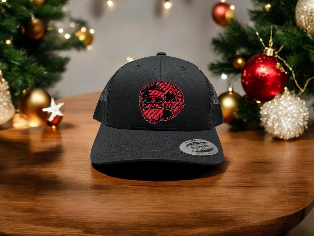 Custom Snapback Hat, Santa, I Do It for the Ho's, White Elephant Gift ...