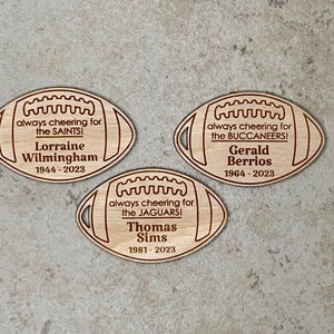 Personalized Football Team Celebration of Life Keepsake, Memorial ...