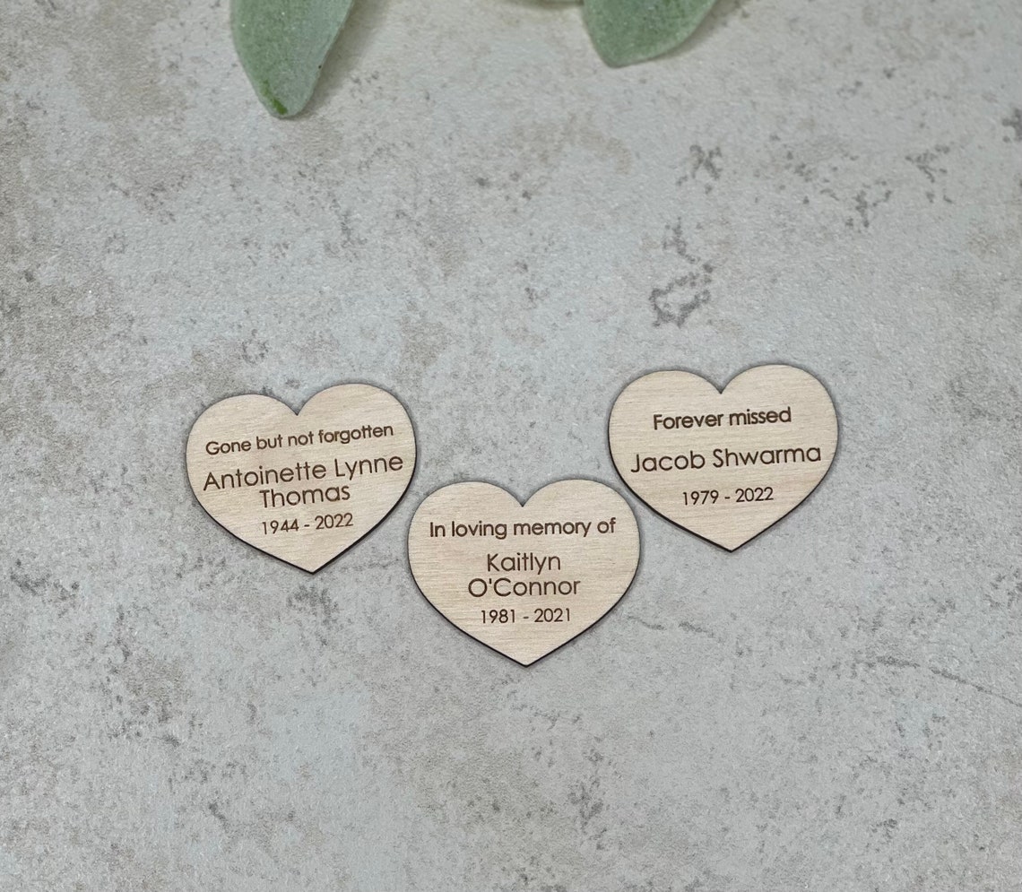 Personalized Heart Pocket Token Celebration of Life Keepsake - Etsy