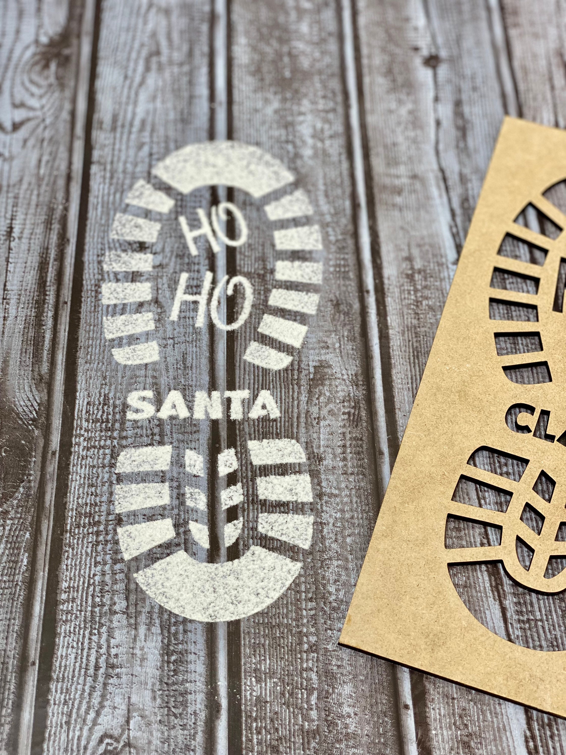 Reusable Santa's Boot Print Stencils, Santa's Footprints, Holiday ...
