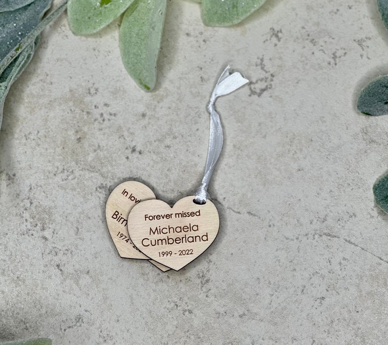 Personalized Heart Pocket Token, Celebration of Life Keepsake, Memorial ...