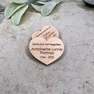 Personalized Heart Pocket Token, Celebration of Life Keepsake, Memorial ...