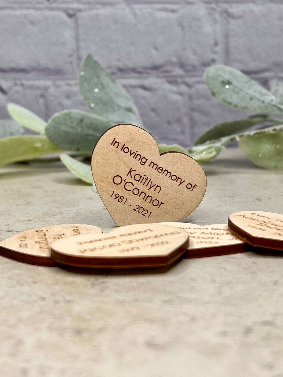 Personalized Heart Pocket Token, Celebration of Life Keepsake, Memorial ...
