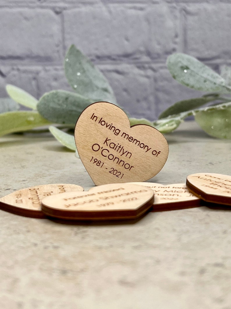 Personalized Heart Pocket Token, Celebration of Life Keepsake, Memorial ...