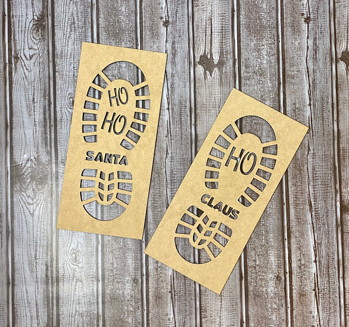Reusable Santa's Boot Print Stencils, Santa's Footprints, Holiday ...