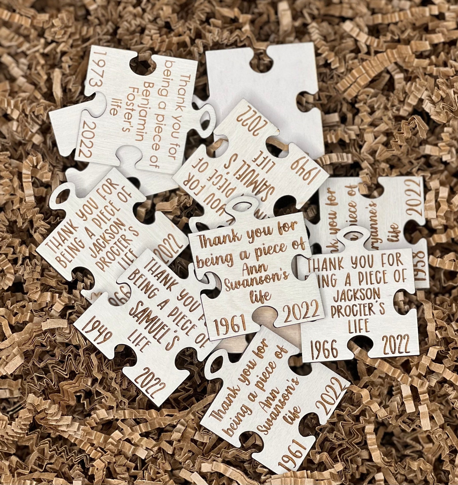 Personalized Puzzle Piece Celebration of Life Keepsake - Etsy