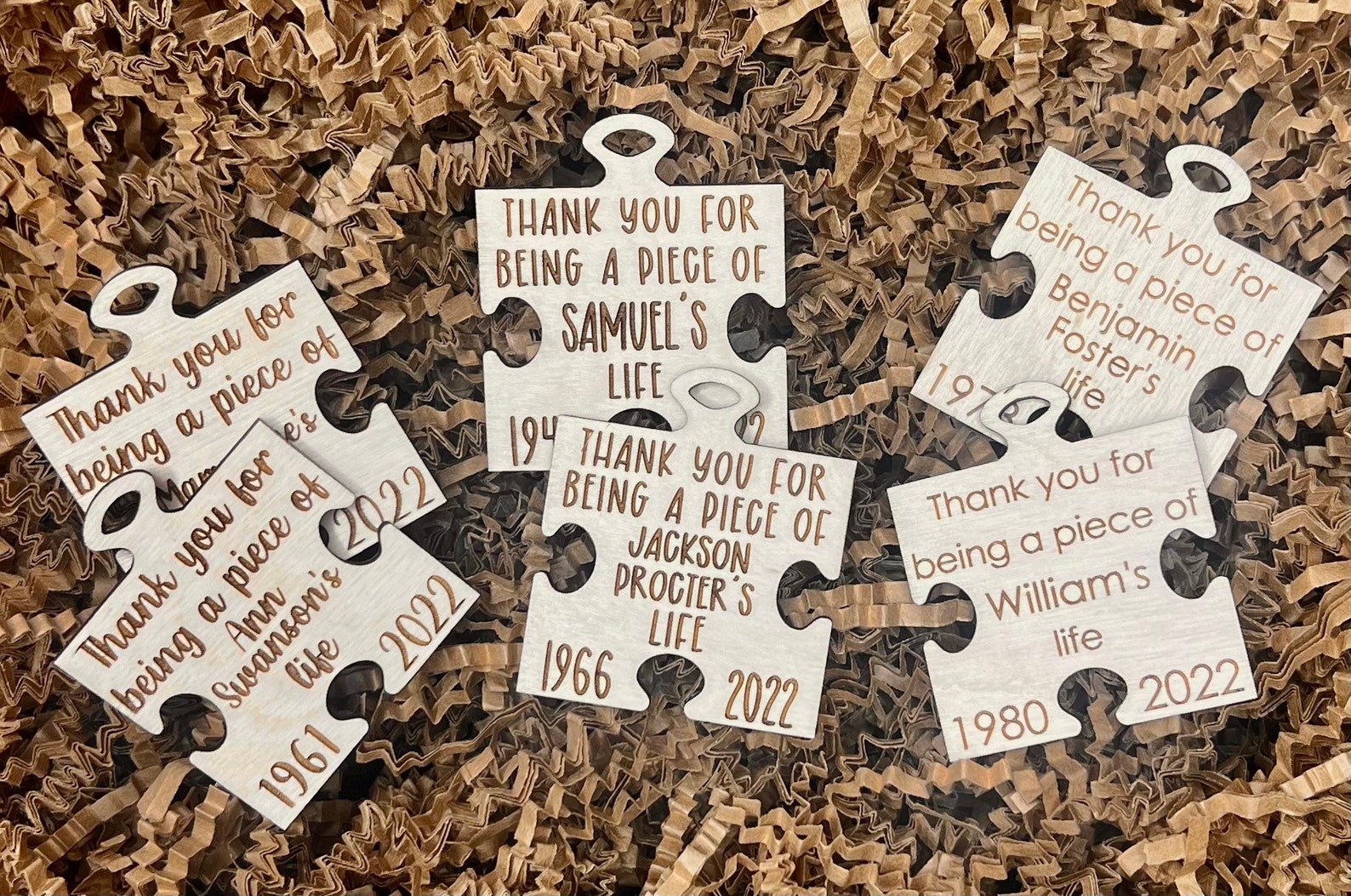Personalized Puzzle Piece Celebration of Life Keepsake - Etsy