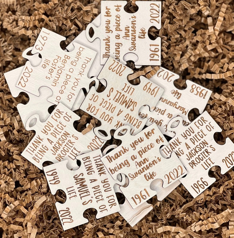 Personalized Puzzle Piece Celebration of Life Keepsake - Etsy