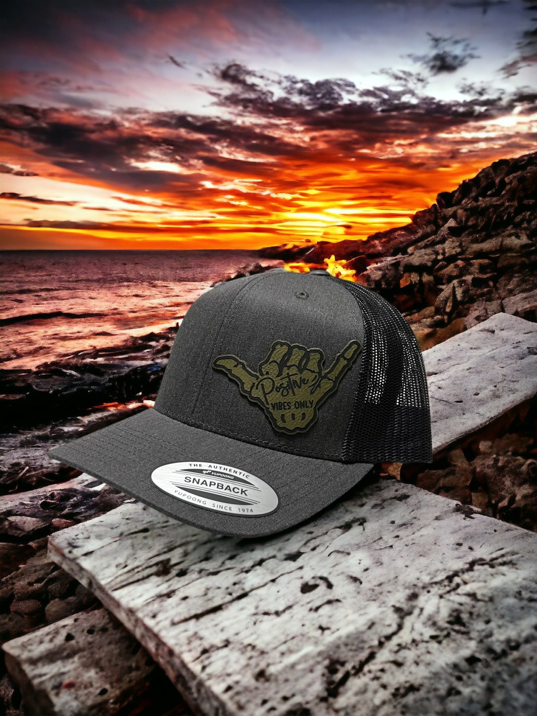 Custom Snapback Hat, Skull, Positive Life, Laser Engraved, Trending ...