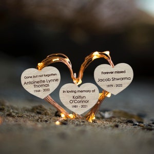 Personalized Heart Pocket Token, Celebration of Life Keepsake, Memorial ...
