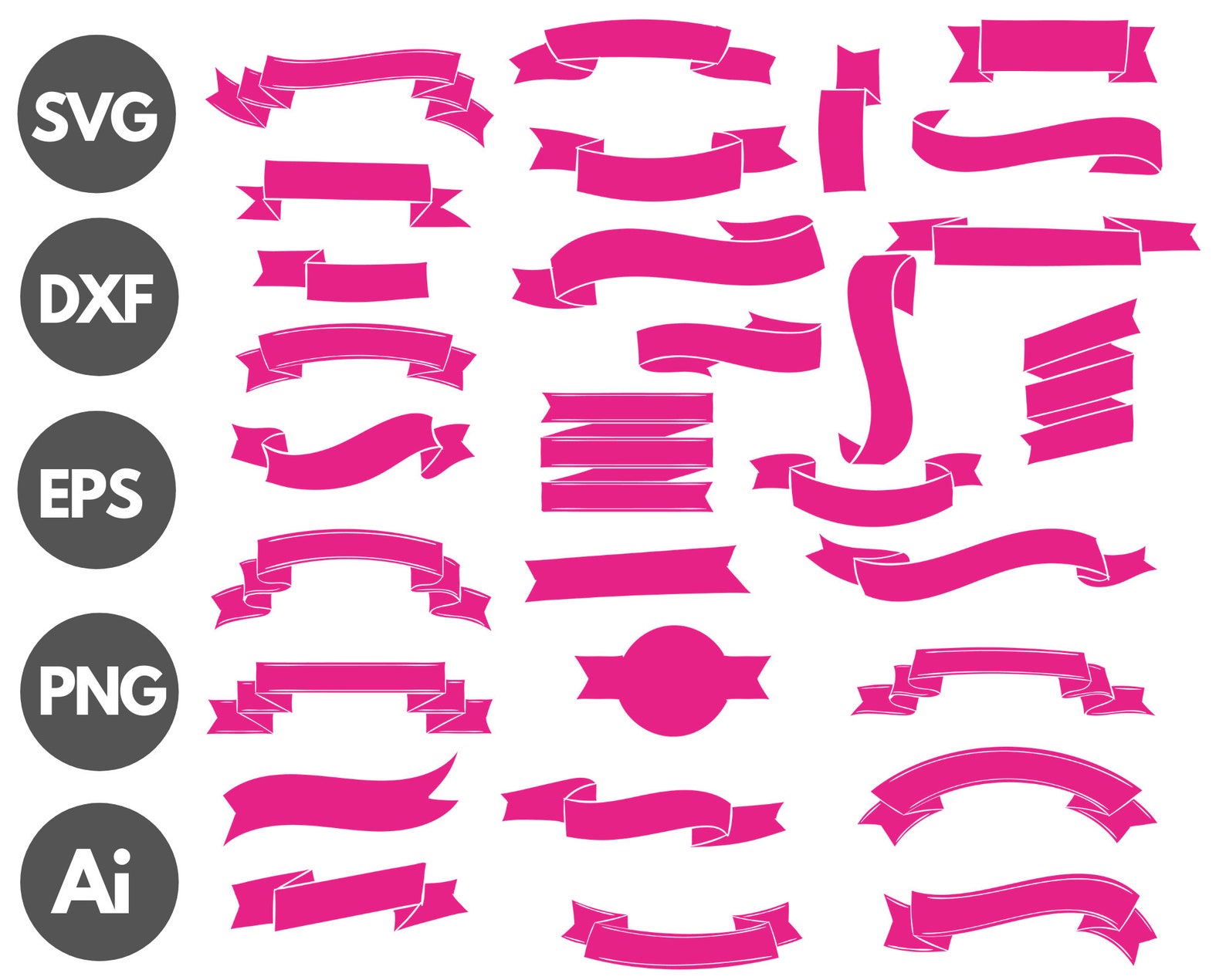 Banner Svgs , Ribbon Cut File, Banner Outlines, Scrapbooking SVG, Text ...