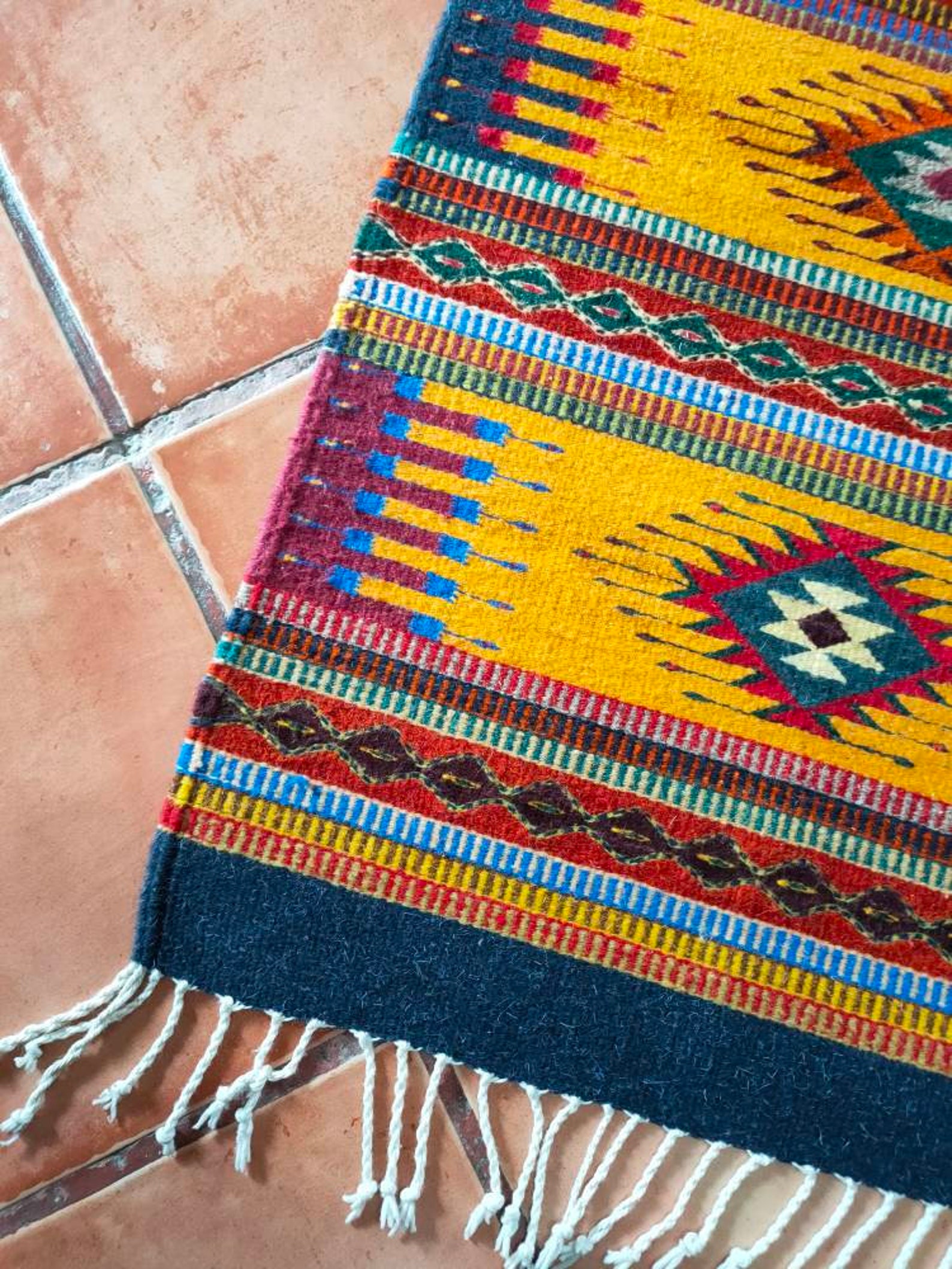 Authentic Zapotec Rug Velas Y Diamantes traditional - Etsy