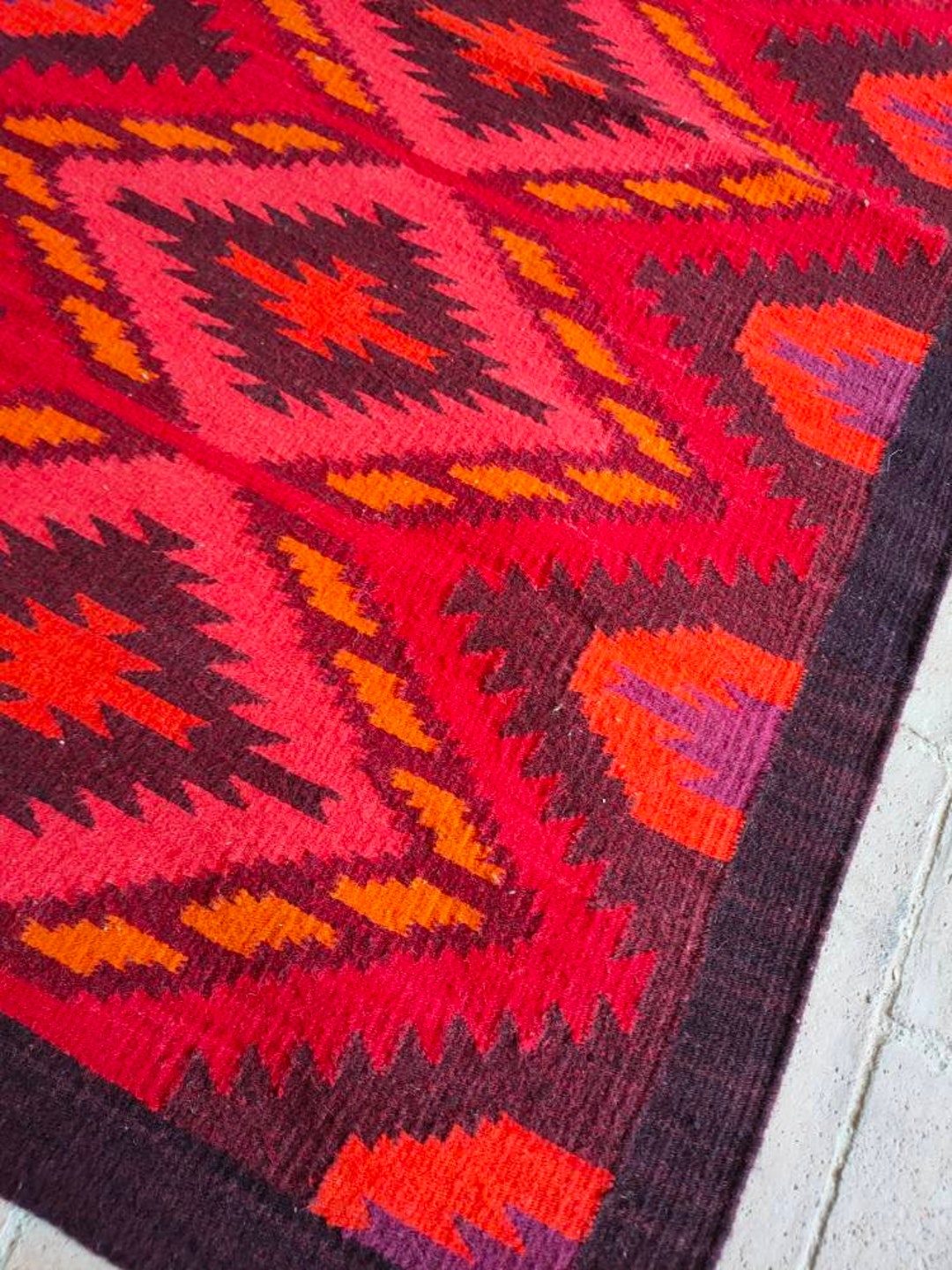 Zapotec Rug (agave Rojo) 100%wool and Natural Dyes. 32"w X 59"l. - Etsy