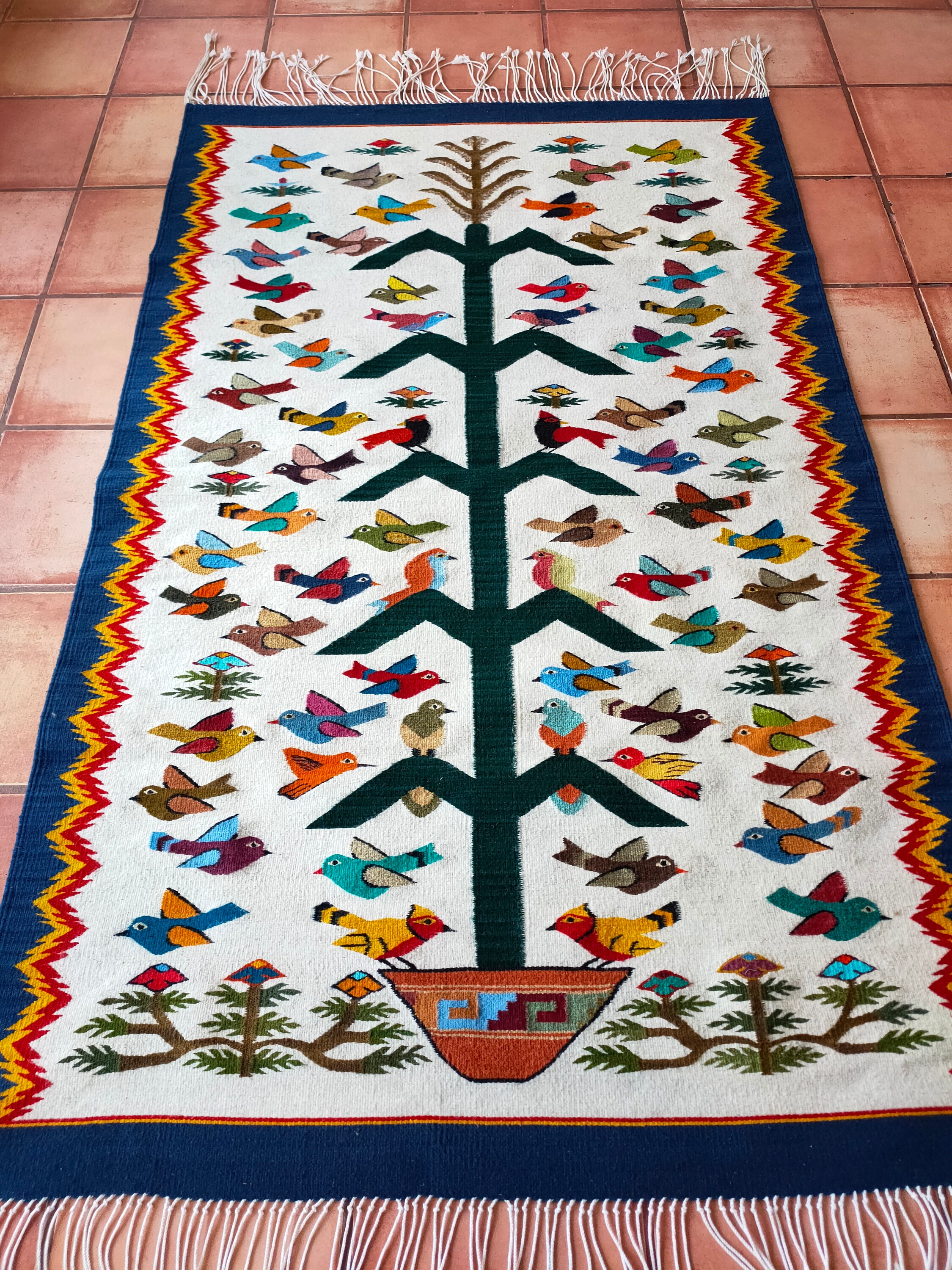 Authentic Zapotec Rug Tree of Life old Traditional - Etsy